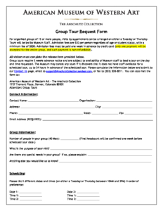 AMWA Group Tour Request Form (2023) | American Museum of Western Art